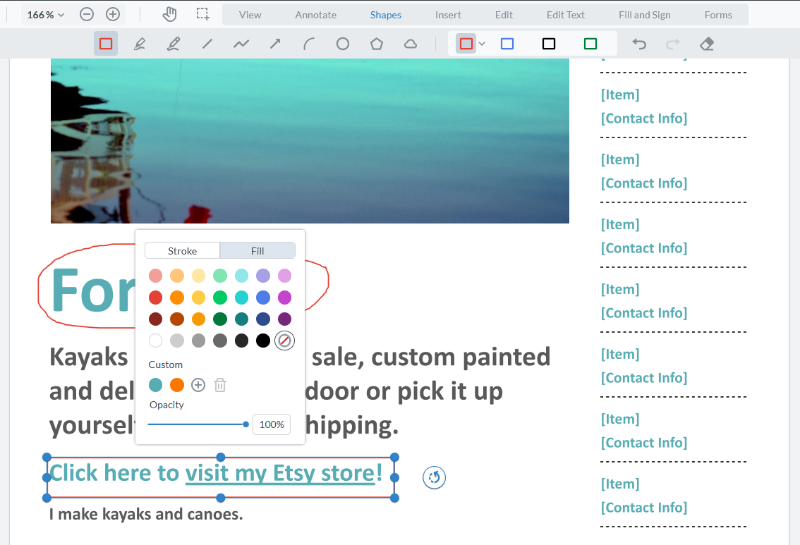 Draw on a PDF (Online Tutorial for Drawing on PDFs)