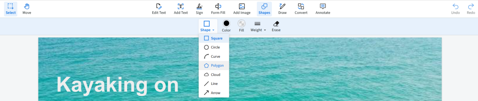 Add or Insert Shapes to a PDF with PDF Live