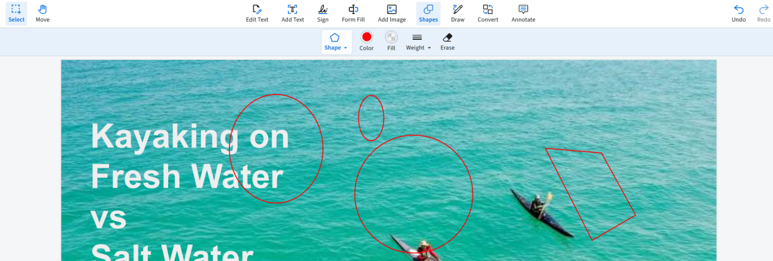 Add or Insert Shapes to a PDF with PDF Live