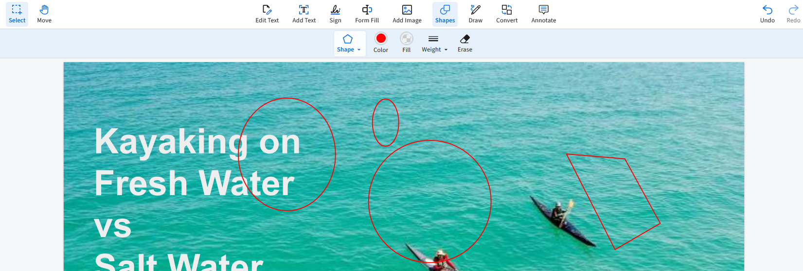 Add or Insert Shapes to a PDF with PDF Live